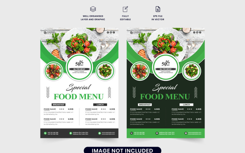 Culinary restaurant food menu promotion - TemplateMonster