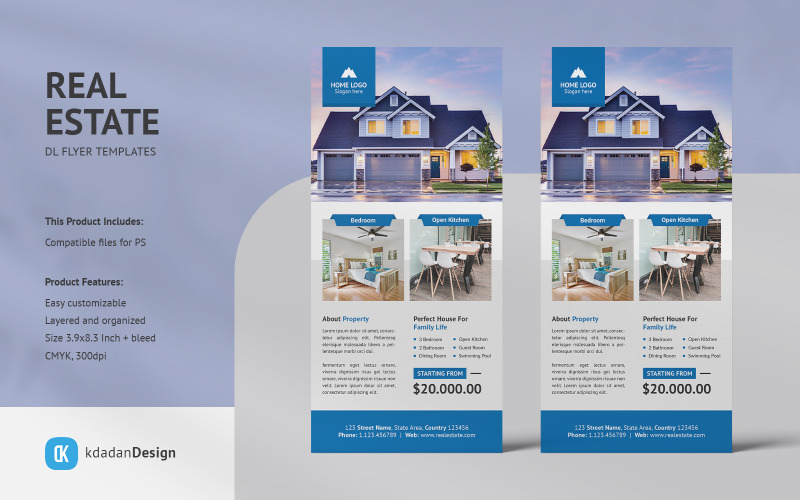 Real Estate DL Flyer PSD Templates Vol 061 - TemplateMonster