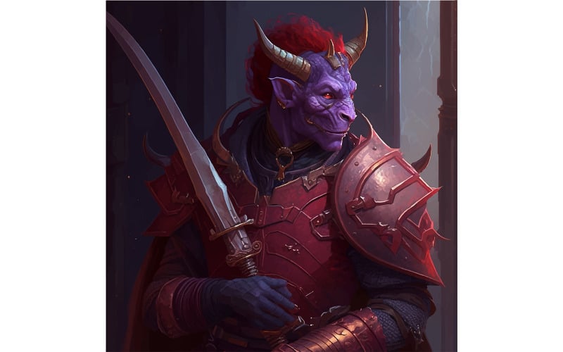 Roman A Red Skinned Tiefling Of Medium Height With A Shining ...