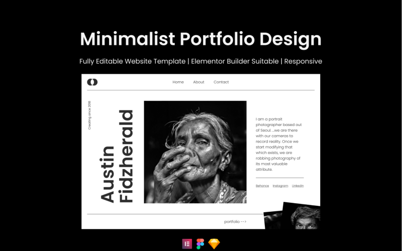Minimalist Portfolio Design #323558 - TemplateMonster
