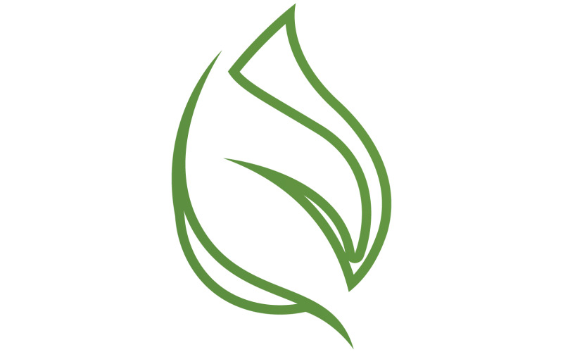 Gota de agua y hoja fresca naturaleza ecología energía logo v58