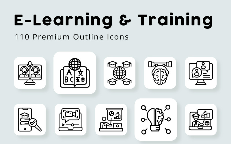 E Learning & Training Outline Icons - TemplateMonster E Learning & Training Outline Icons - TemplateMonster