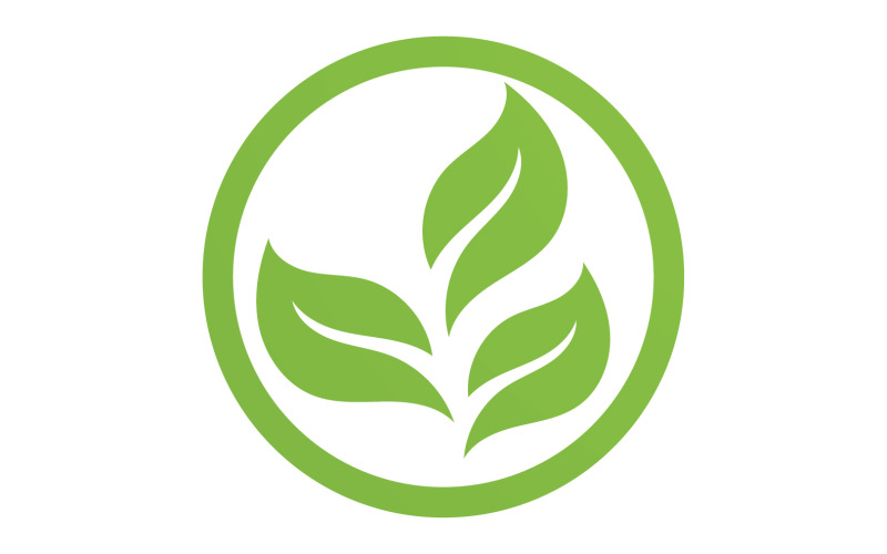 Nome da empresa da árvore do elemento da natureza da folha verde v36