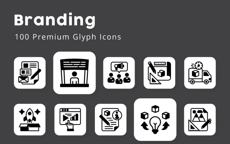 Branding Unique Glyph Icons #324572 - TemplateMonster