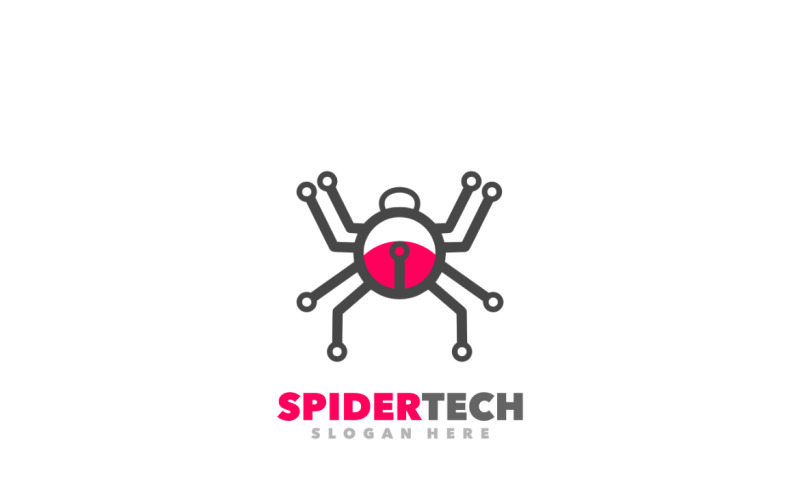 Spider technology simple logo template - TemplateMonster