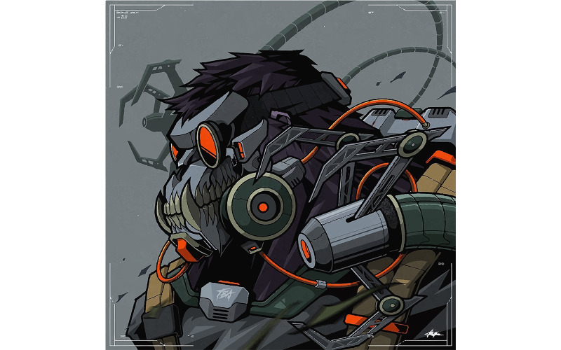 Vector de ilustración de Nechtan Aldric Mech