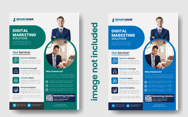 Modelo Pronto para Impressão de Folheto de Marketing Digital