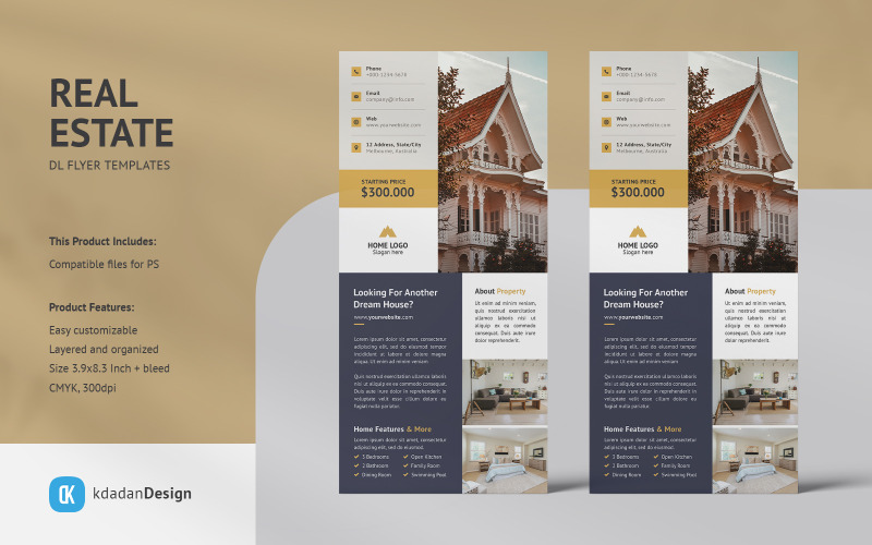 Real Estate DL Flyer PSD Templates Vol 062 - TemplateMonster