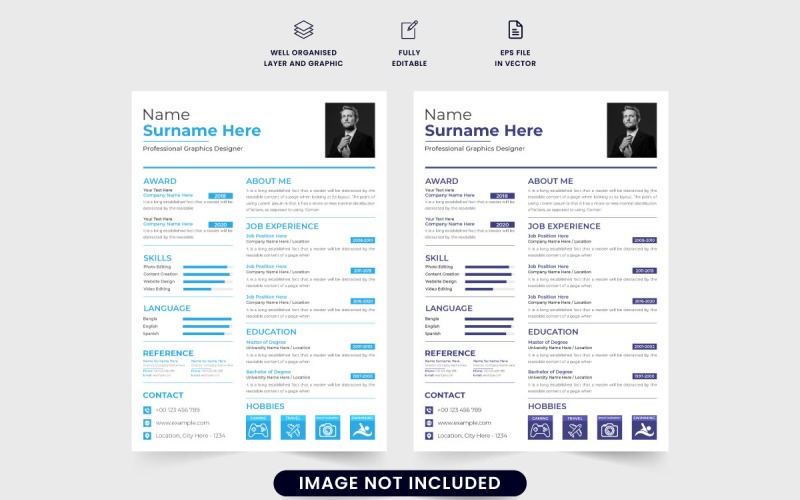 Office Employment CV Template Vector - TemplateMonster