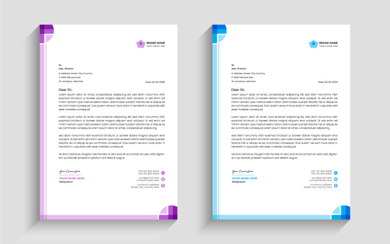Design de papel timbrado empresarial mínimo e corporativo
