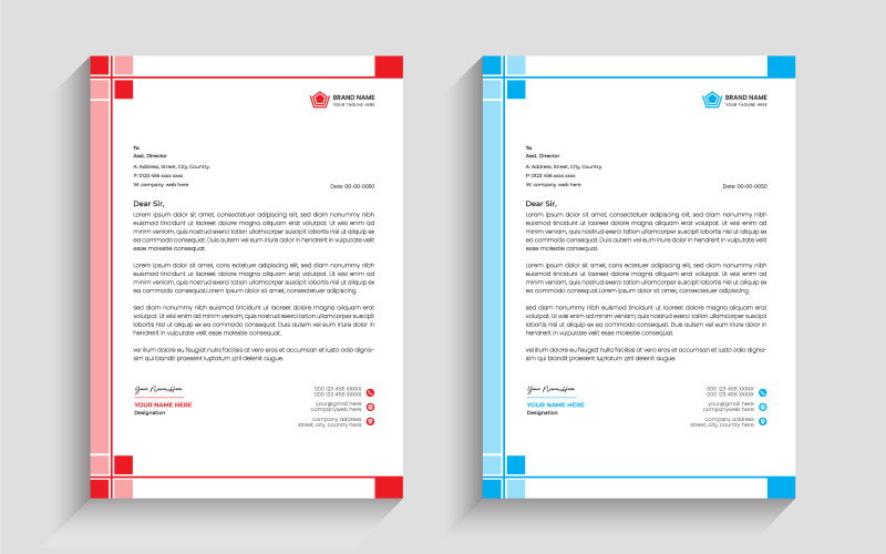 Unternehmens- und kreatives Briefkopf-Vorlagendesign