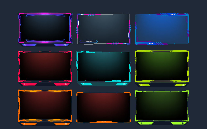 Live stream overlay template set vector - TemplateMonster