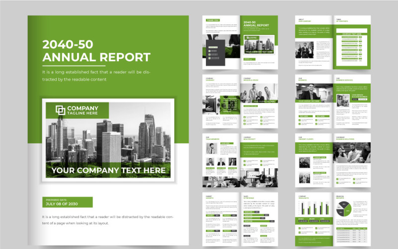 Company profile and portfolio vector - TemplateMonster