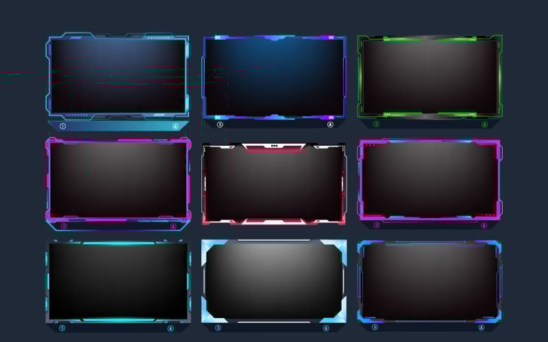 Futuristic gaming screen panel vector design