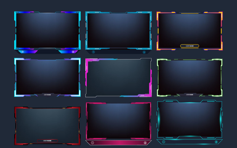 Live-Streaming-Rahmensammlungsvektor - TemplateMonster