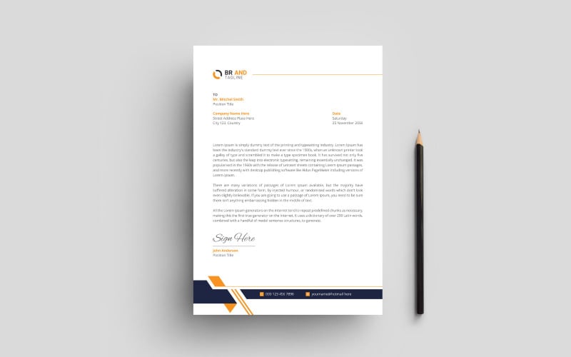Modern and Minimal Letterhead #325501 - TemplateMonster