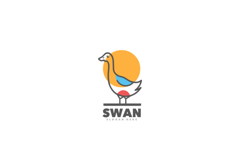 Swan cute simple logo template #325514 - TemplateMonster