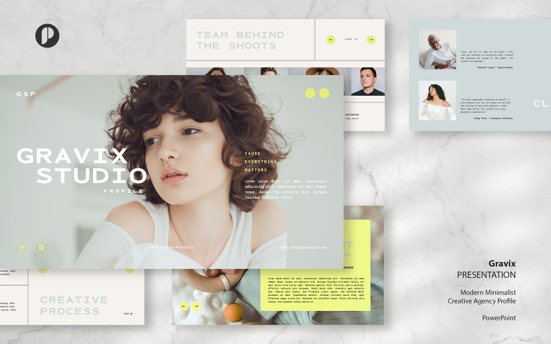 Gravix – warm beige modern minimalist creative agency profile ...
