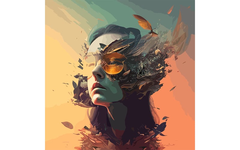 Vale Suzanne Art Face Illustration Vector - TemplateMonster