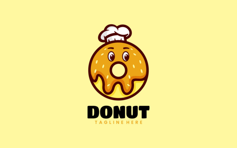 Donuts Mascot Cartoon Logo 318331 Templatemonster