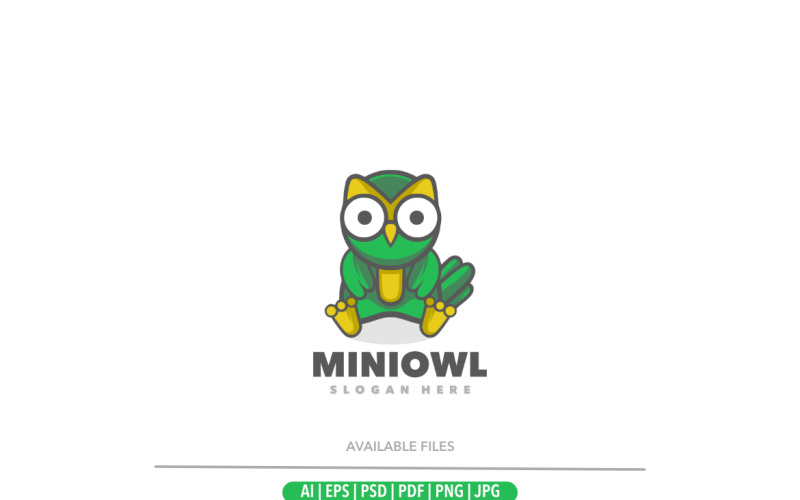 Owl cute simple cartoon logo #325871 - TemplateMonster