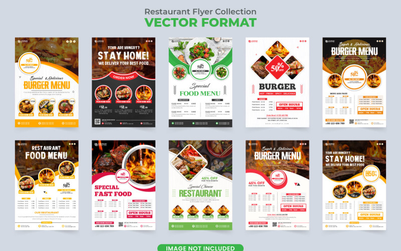 Food menu promotional flyer template - TemplateMonster