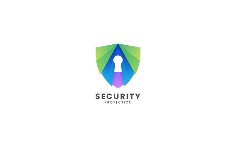 Logo colorato gradiente di sicurezza - TemplateMonster