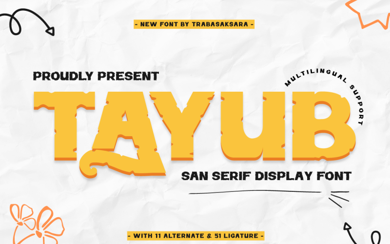 Tayub - fonte de exibição San Serif #326200 - TemplateMonster