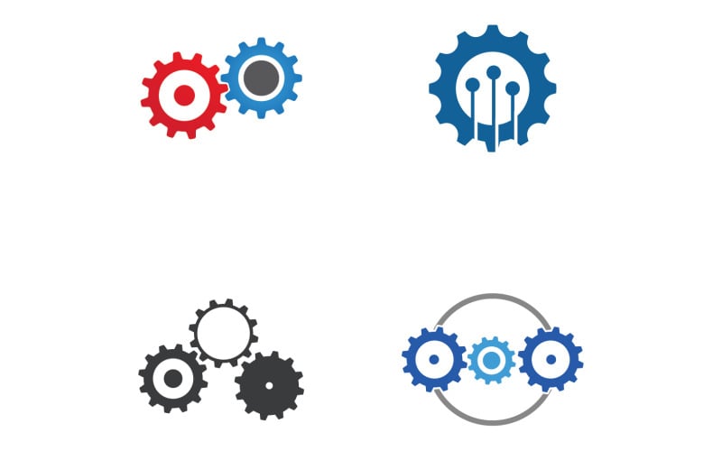Gear machine symbol logo design vector v15 - TemplateMonster