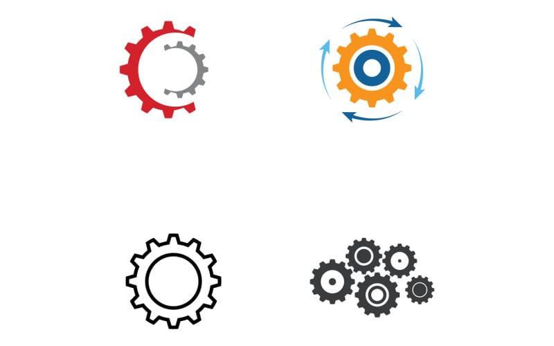 Gear machine symbol logo design vector v16 - TemplateMonster