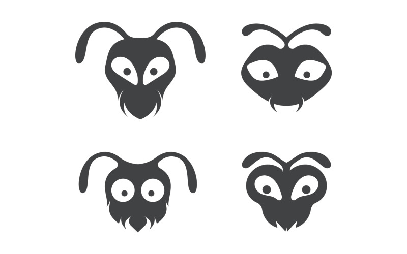 Ant head animals logo vector v9 #326495 - TemplateMonster