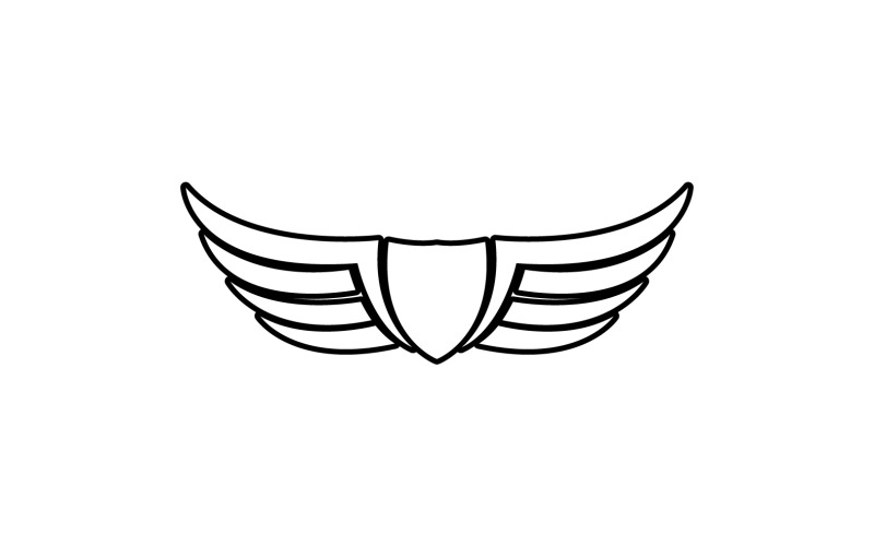 Black wing bird falcon logo vector v12 - TemplateMonster