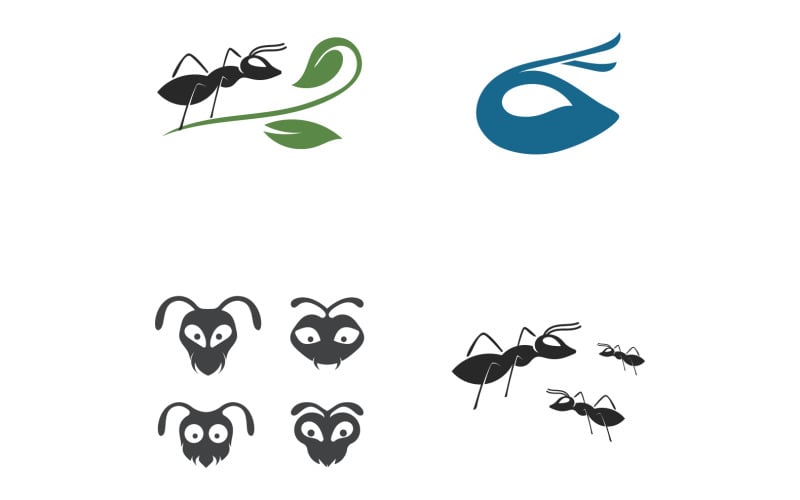 Ant head animals logo vector v34 #326520 - TemplateMonster