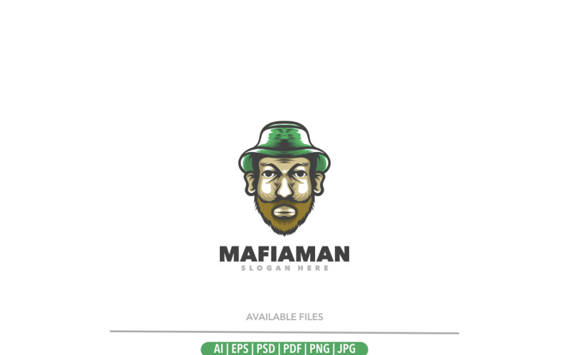 Mafya yeşil maskot logo şablonu #326609 - TemplateMonster