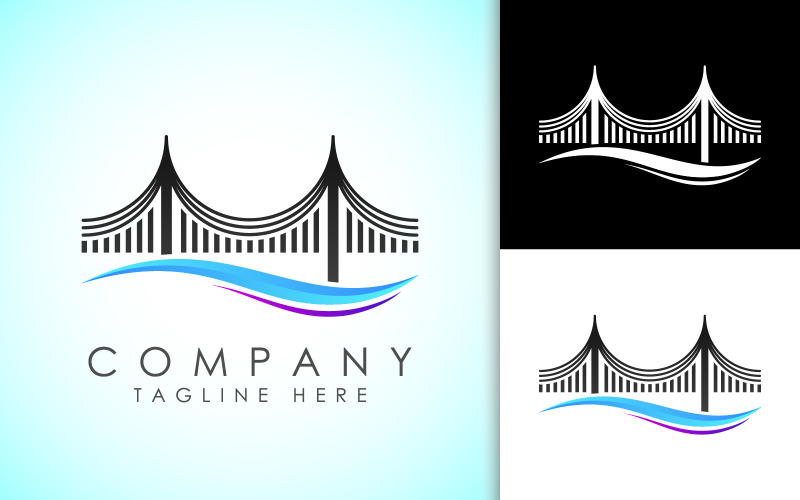 Creative abstract bridge logo design4 - TemplateMonster
