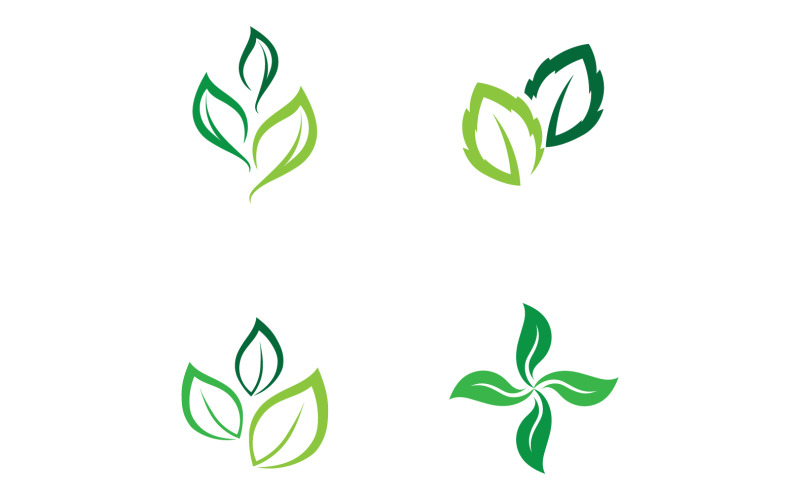 Eco leaf green nature tree element logo vector v27