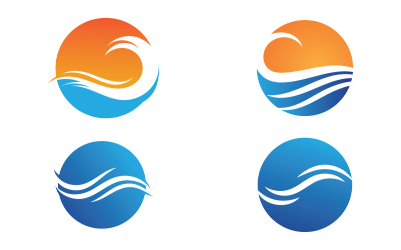 Water wave beach blue water logo vector v33 - TemplateMonster