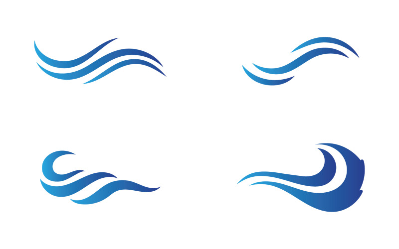 Water wave beach blue water logo vector v35 - TemplateMonster
