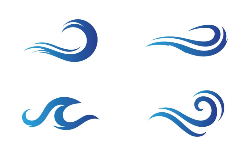 Water wave beach blue water logo vector v37 - TemplateMonster