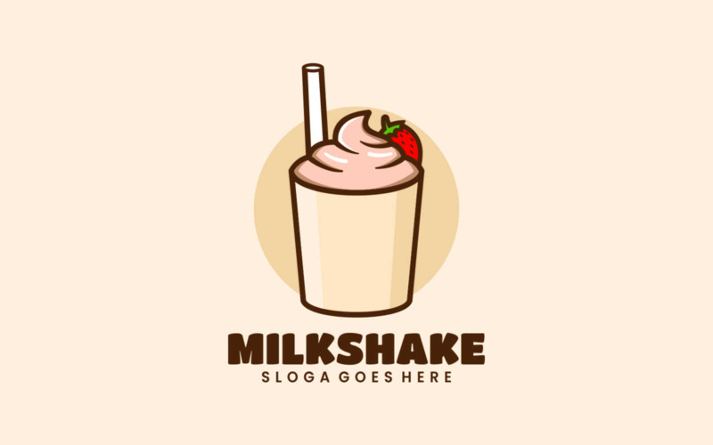 Logo de mascotte simple milkshake #327485 - TemplateMonster