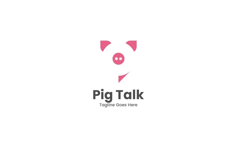 Style de logo simple de conversation de cochon