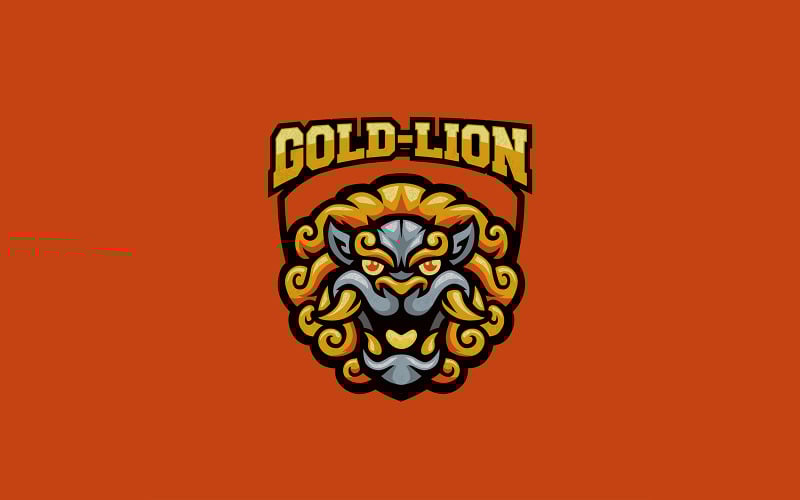 Gold-Löwen-Logo-Illustrationsvektor #327505 - TemplateMonster