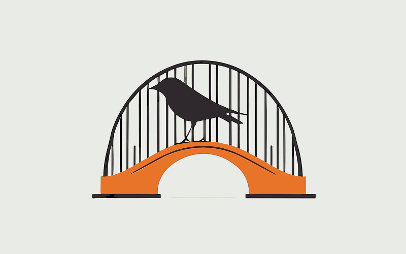 Vector de ilustración de pájaro de logotipo de arte de marca Ramsey