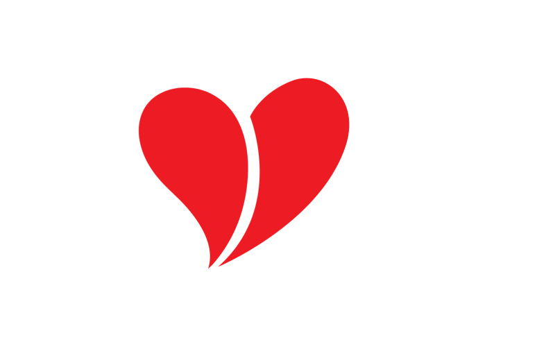 Amour coeur rouge symbole logo ou icône modèle v6