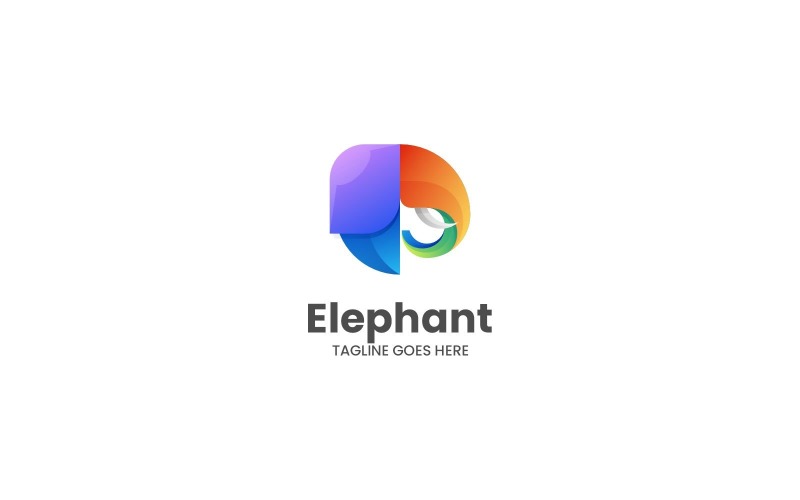 Elephant Gradient Colorful Logo 2 #328082 - TemplateMonster