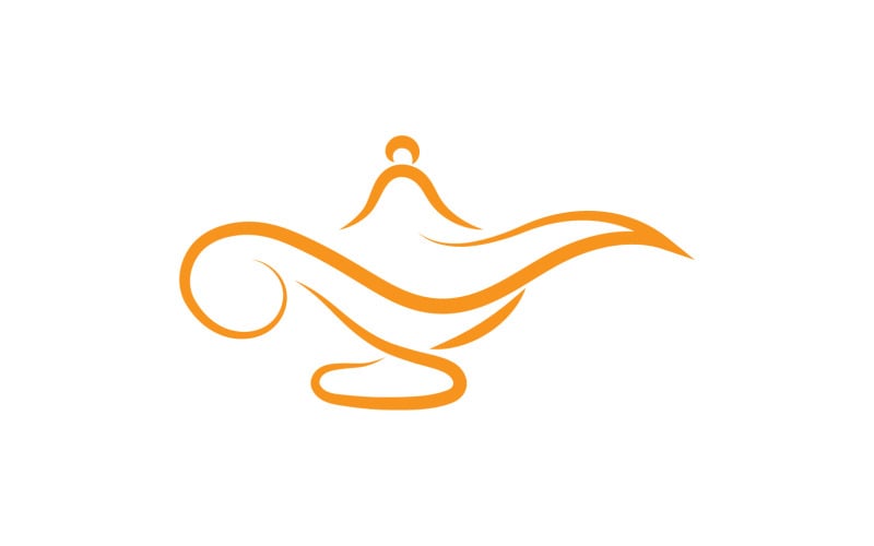 Magic lamp aladin djin logo vector design element v2