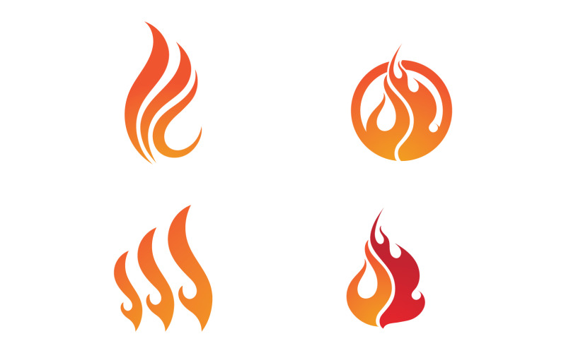 Fuego Quemar llama caliente logo vector elemento diseño v9