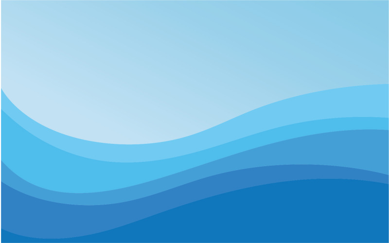 Blue wave water background design vector v12