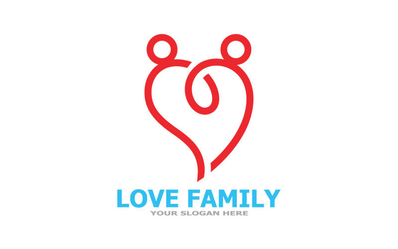 Cuidado familiar logo amor y símbolo vector v9