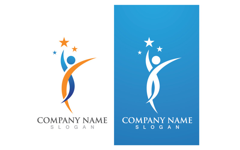 Erfolg Menschen Stern Business Logo Vektor v13